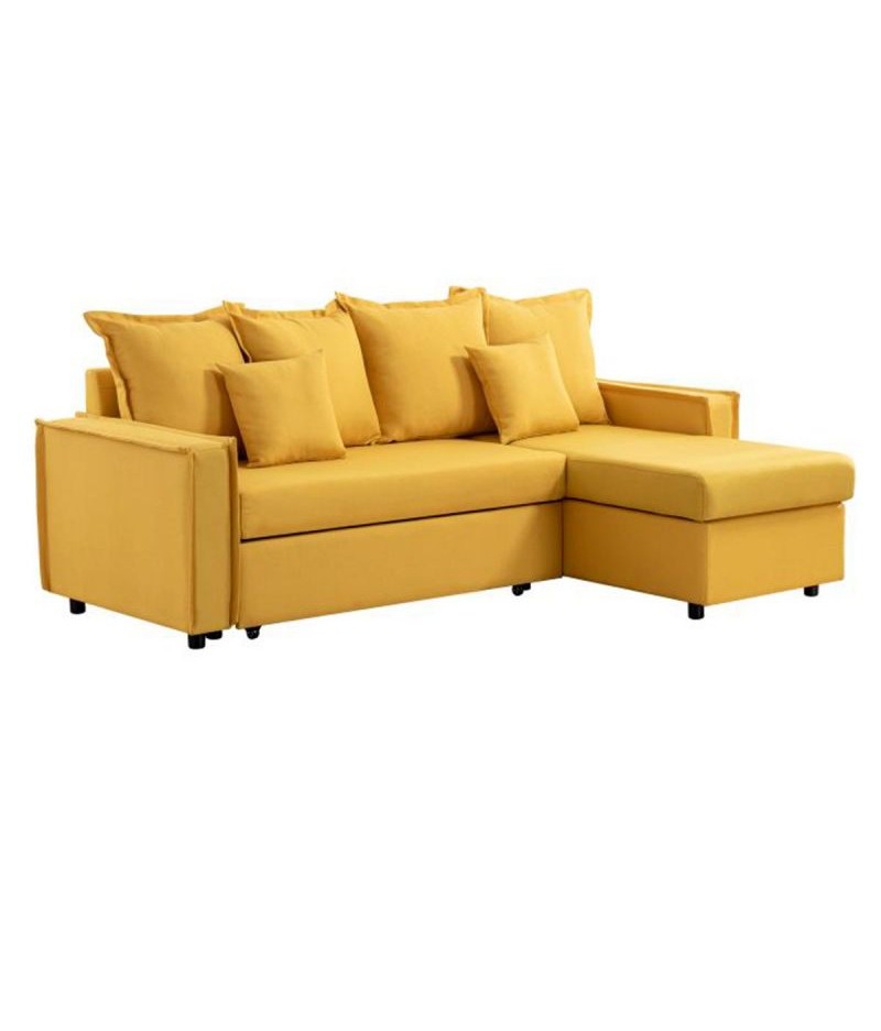 Tanaro - Sofacama esquinero estilo moderno tela color amarillo