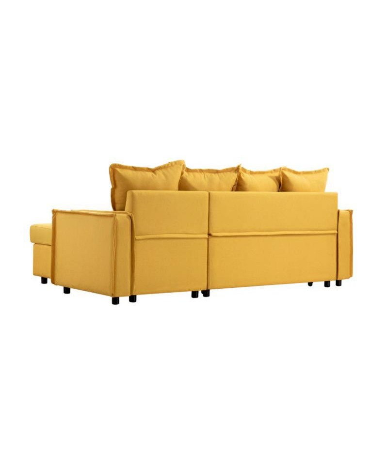 Tanaro - Sofacama esquinero estilo moderno tela color amarillo