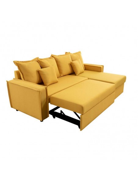 Tanaro - Sofacama esquinero estilo moderno tela color amarillo