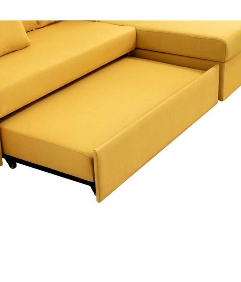 Tanaro - Sofacama esquinero estilo moderno tela color amarillo