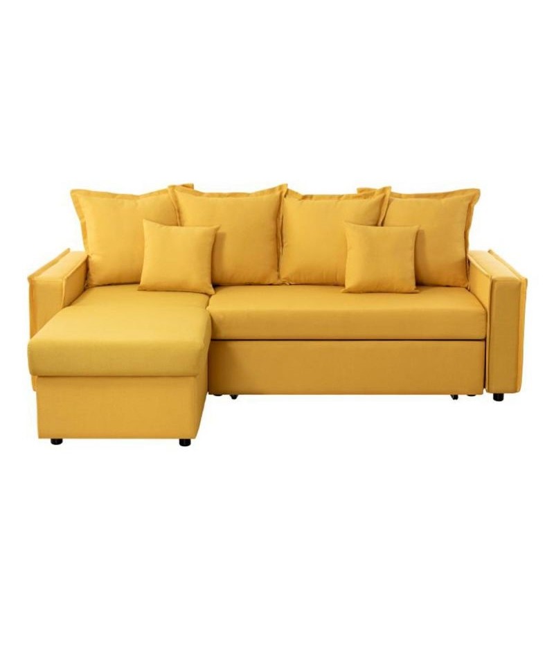 Tanaro - Sofacama esquinero estilo moderno tela color amarillo