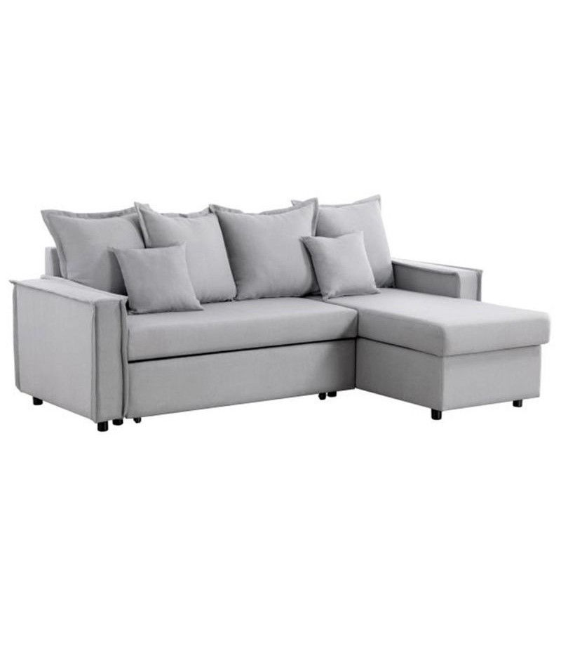 Tanaro - Sofacama esquinero estilo moderno tela color gris claro