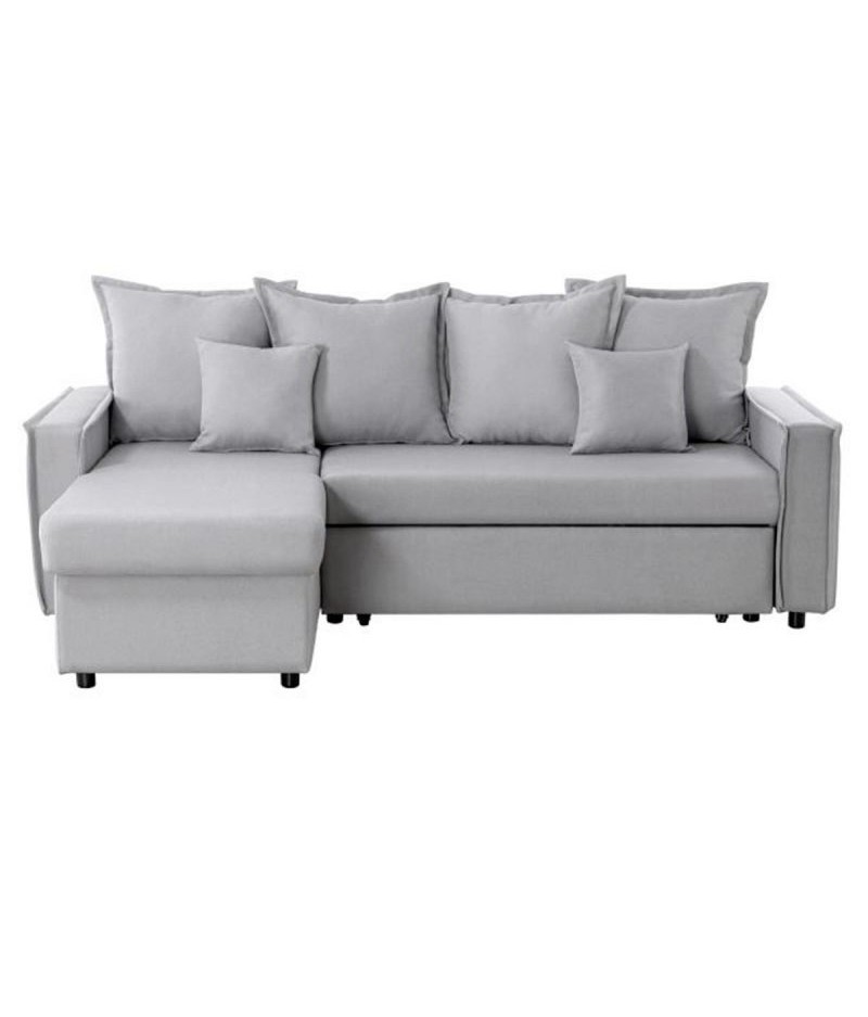 Tanaro - Sofacama esquinero estilo moderno tela color gris claro
