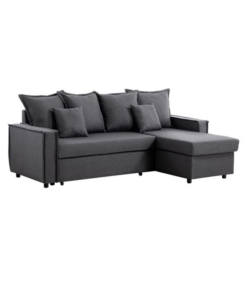 Tanaro - Sofacama esquinero estilo moderno tela color gris oscuro