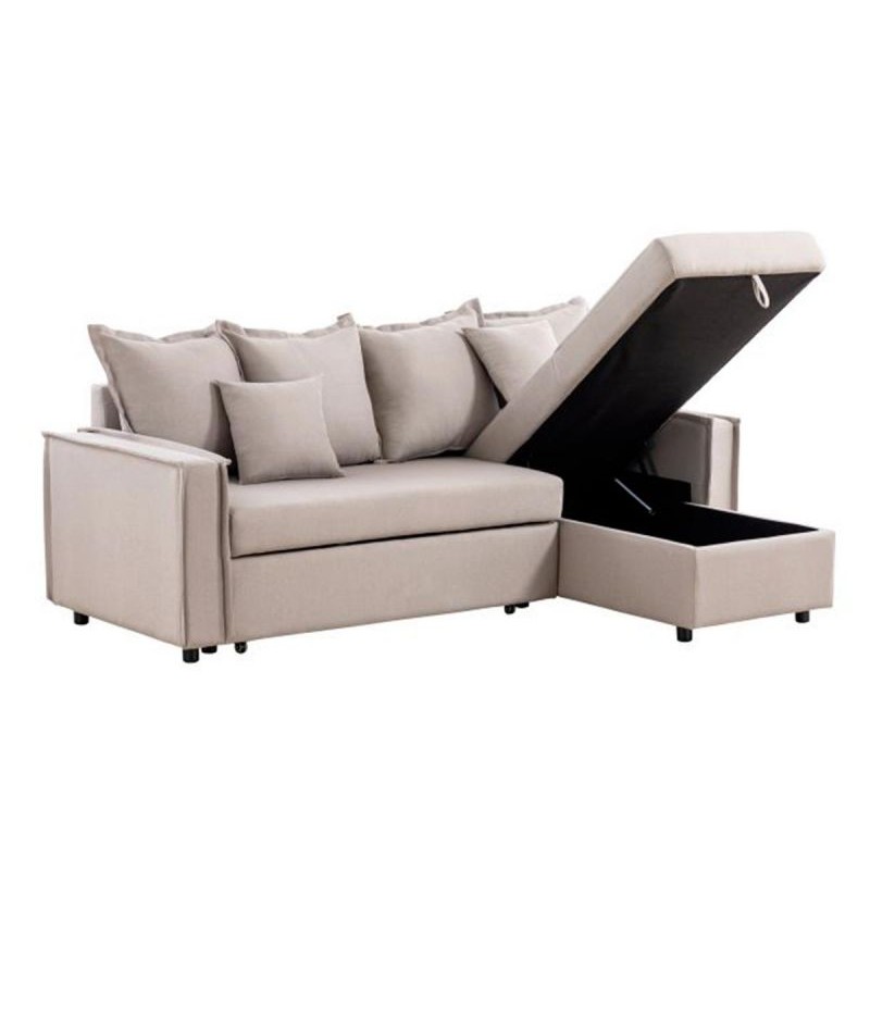 Tanaro - Sofacama esquinero estilo moderno tela color beige