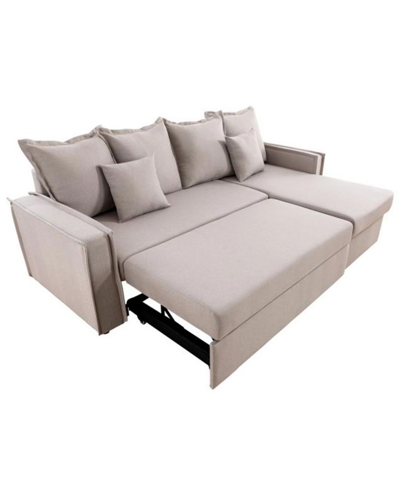 Tanaro - Sofacama esquinero estilo moderno tela color beige