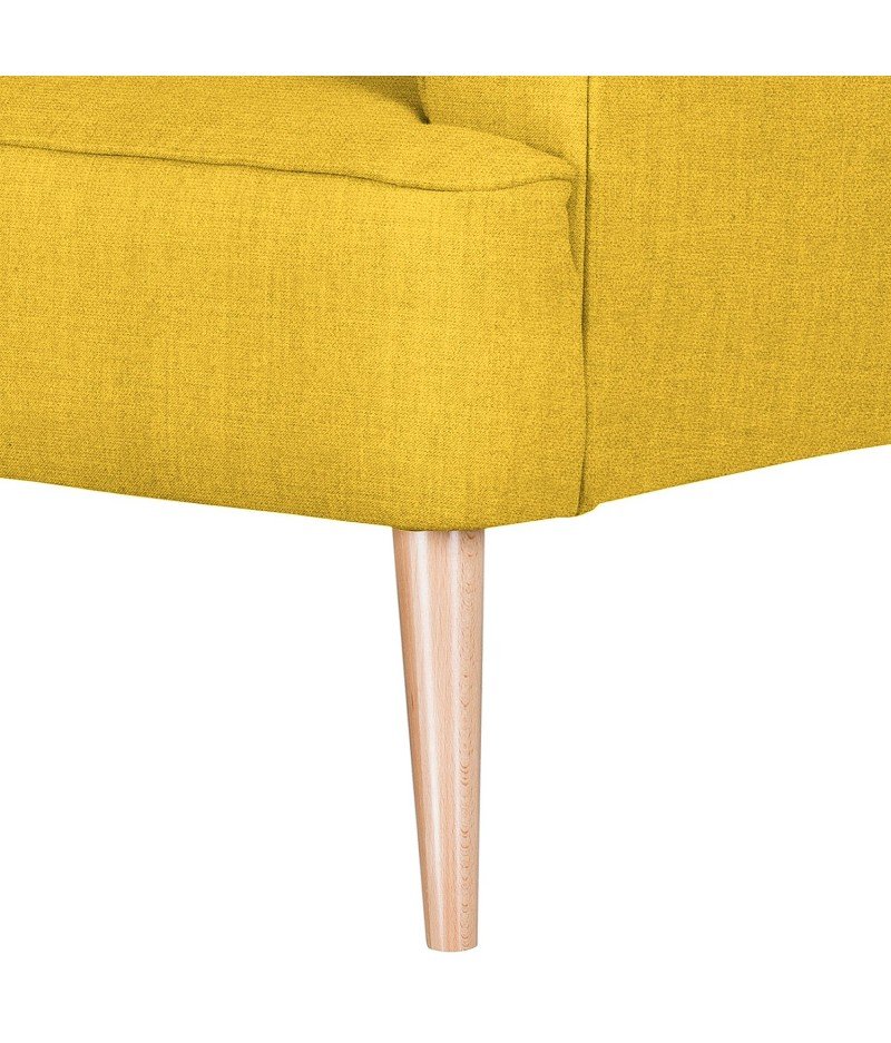 Adele – Sillón estilo moderno con tela amarillo y su cojín
