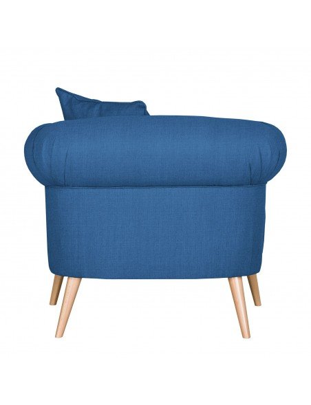 Adele – Sillón estilo moderno con tela azul rey y su cojín
