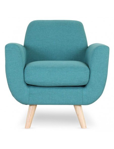 Romeo- Sillón estilo moderno en tela color turquesa